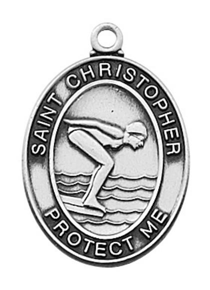 Hail Mary Gifts | Jewelry | Pewter Girls Swimming Medal | Poshmark